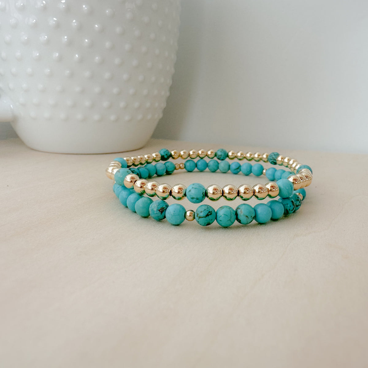 Turquoise Bracelet Stack– Amethyst + Opal
